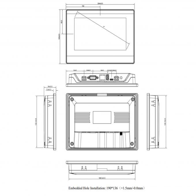 7 inches Human Machine Interface Touch Screen VC3370C LCD display