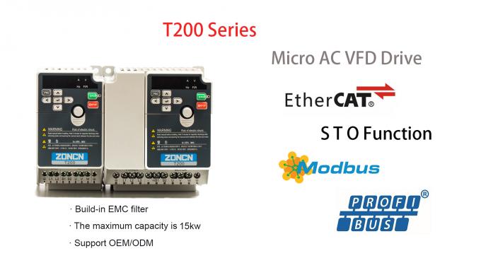 11kw Ac Motor Inverter Drive T200 Series with build in EMC filter