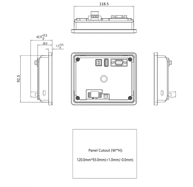 4.3 Inches HMI Touch Screen Display Build In RTC Plastic enclosure